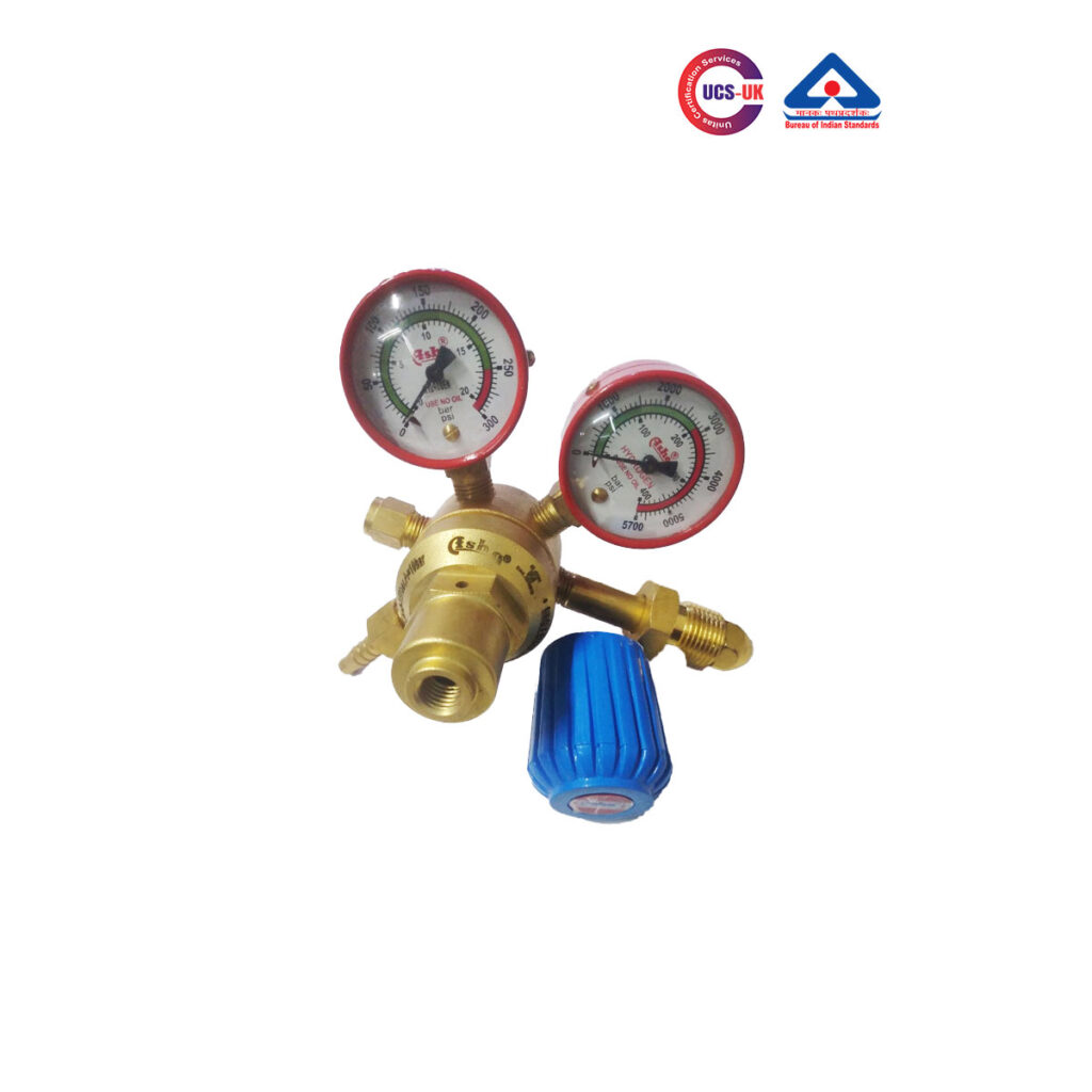 Single Stage Double Meter Hydrogen Regulator (Eco Series) - Asha Weld