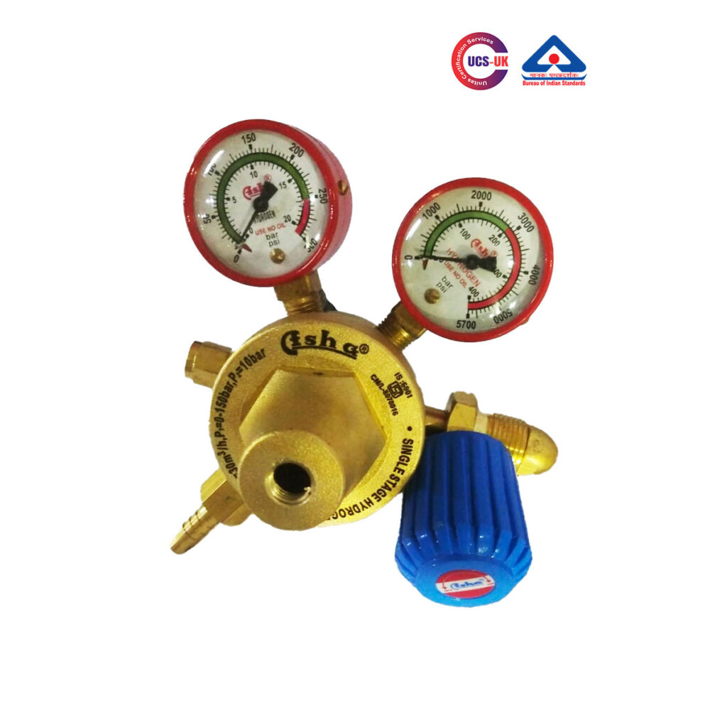 Single Stage Double Meter Hydrogen Regulator (Heavy Duty) - Asha Weld