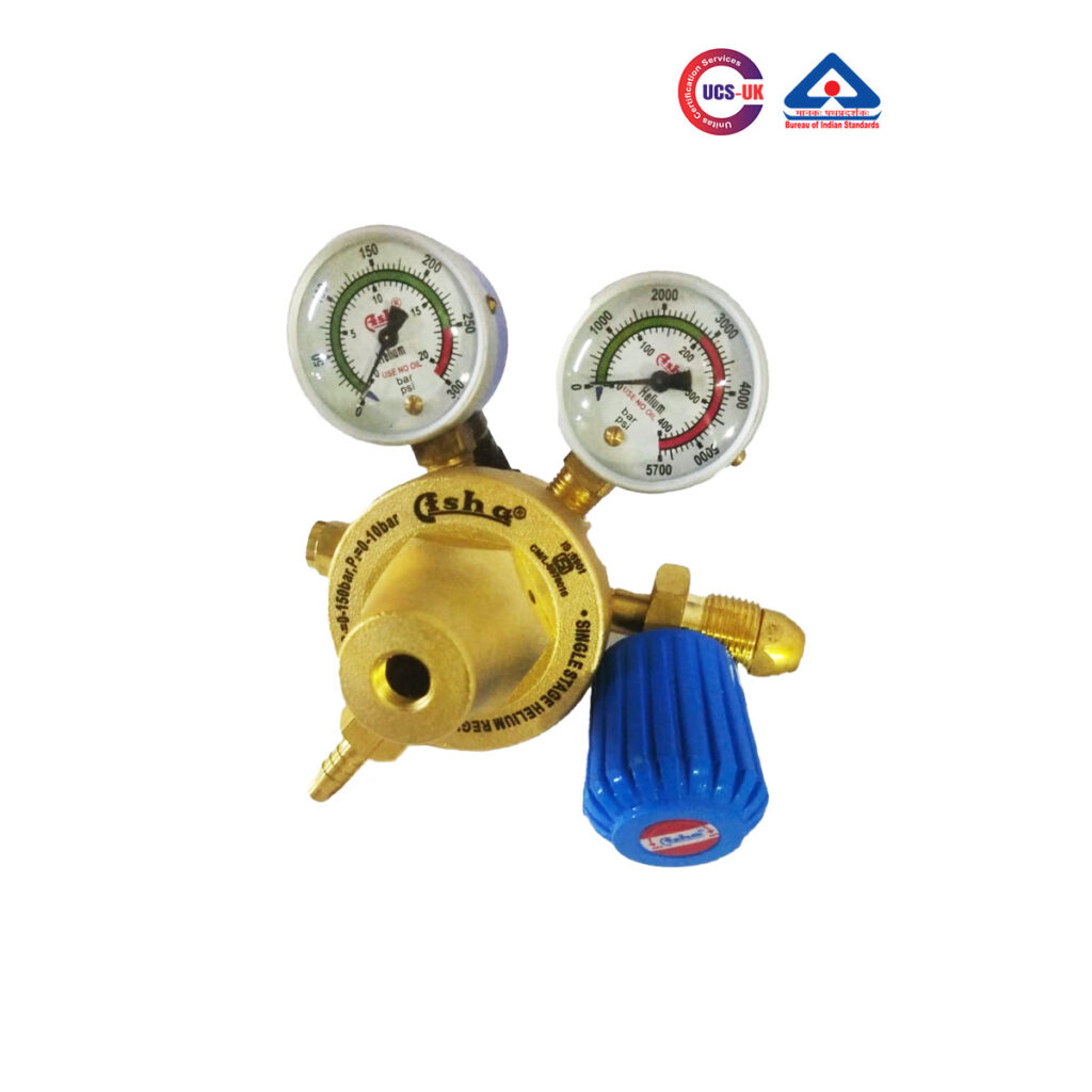 Single Stage Double Meter Helium Regulator (Heavy Duty) - Asha Weld