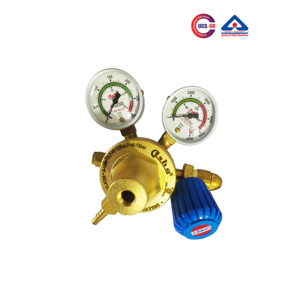 Single Stage Double Meter Nitrous oxide Regulator (Heavy Duty) - Asha Weld