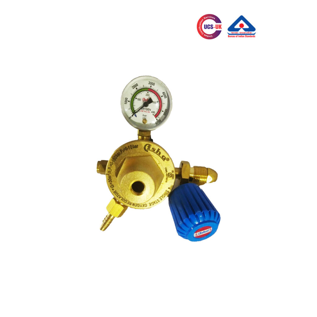Single Stage Single Meter Oxygen Regulator (Heavy Duty) - Asha Weld