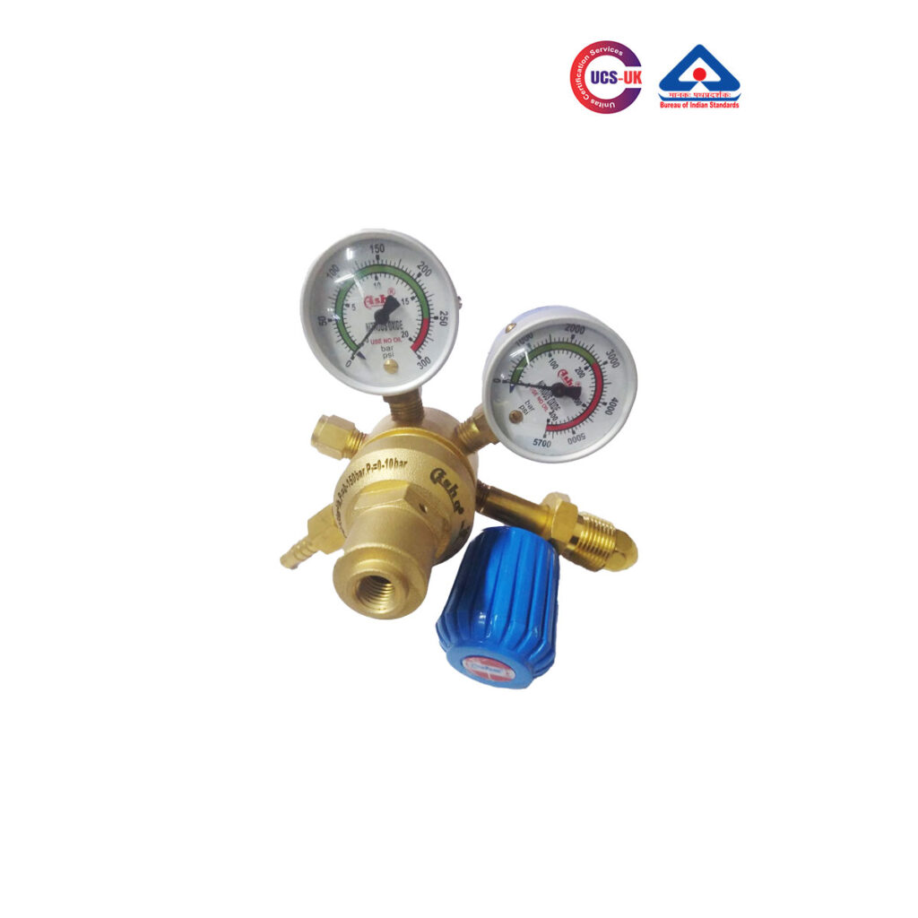 Single stage double meter Nitrous oxide regulator (Eco series) - Asha Weld