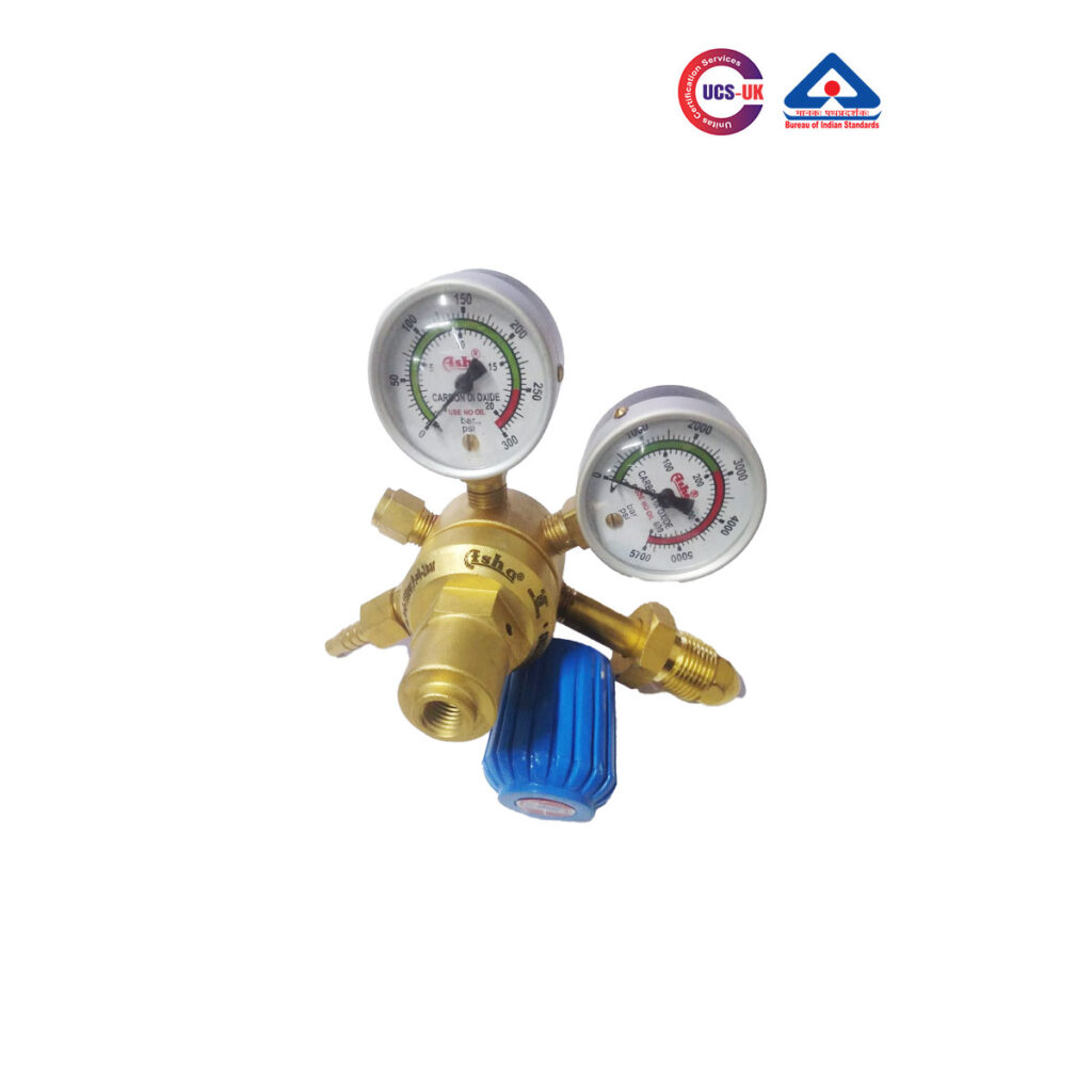 Single stage double meter carbon dioxide regulator (Eco series) - Asha Weld