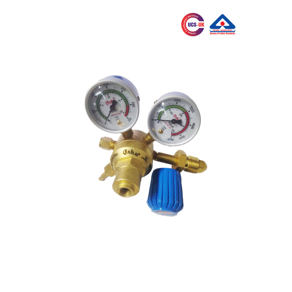 Single Stage Double Meter Helium Regulator (Eco Series) - Asha Weld