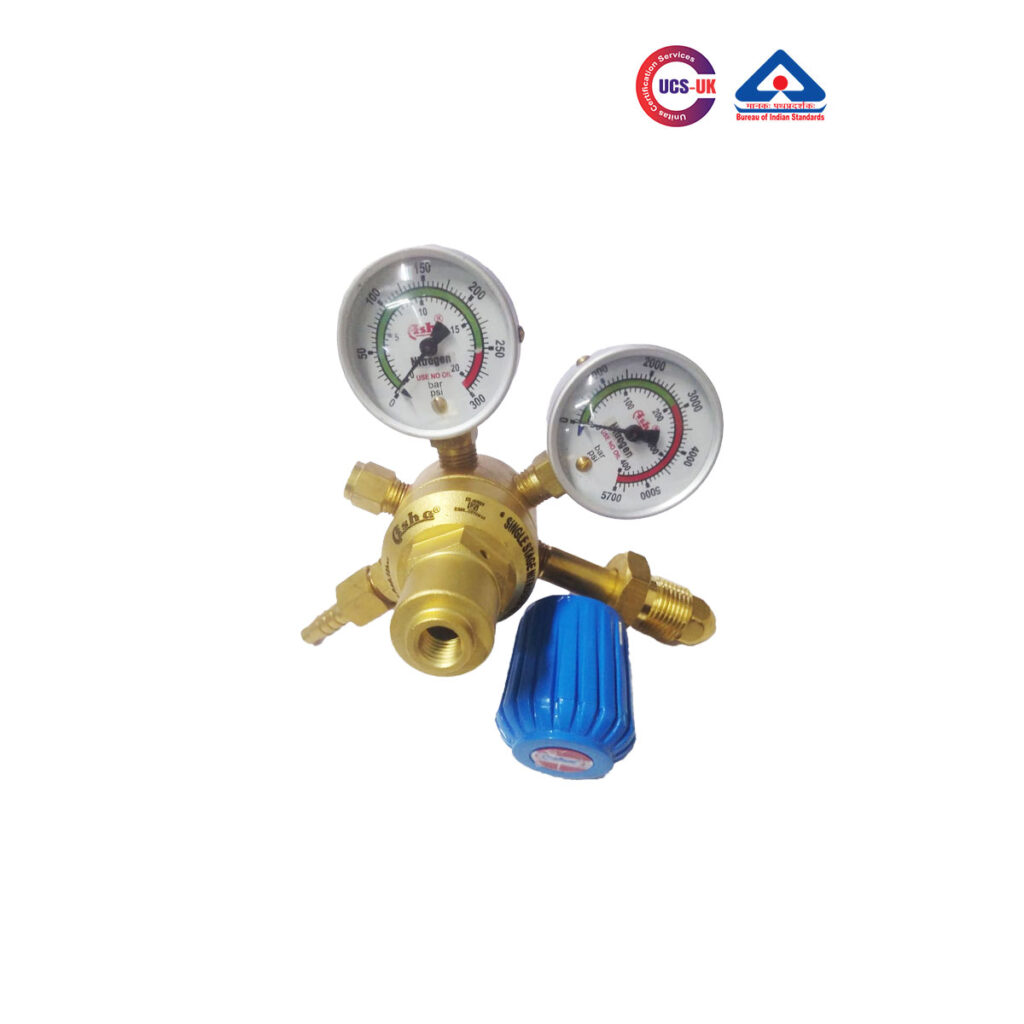 Single Stage Double Meter Nitrogen Regulator (Eco Series) - Asha Weld