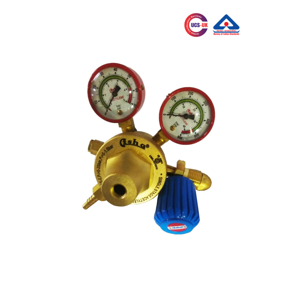 Single Stage Double Meter Regulator Heavy Duty Outlet Pressure (0-5 Bar ...