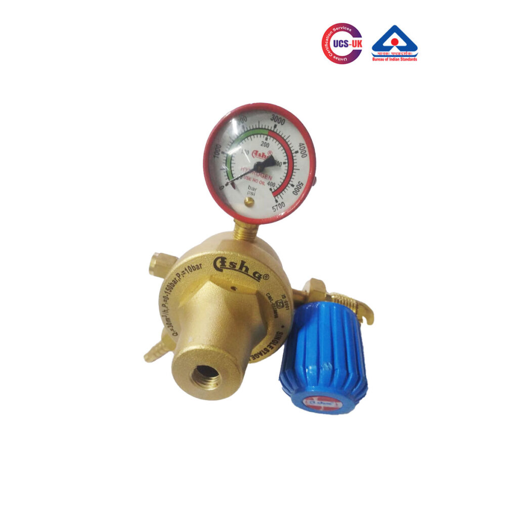 Single Stage Single Meter Hydrogen Regulator (Heavy Duty) - Asha Weld