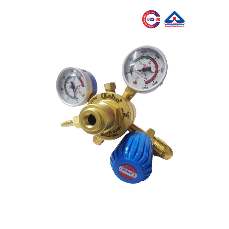 Two Stage Double Meter Rubber Diaphragm Argon Regulator - Asha Weld