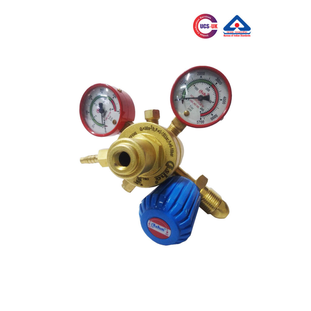 Two Stage Double Meter Rubber Diaphragm Hydrogen Regulator - Asha Weld